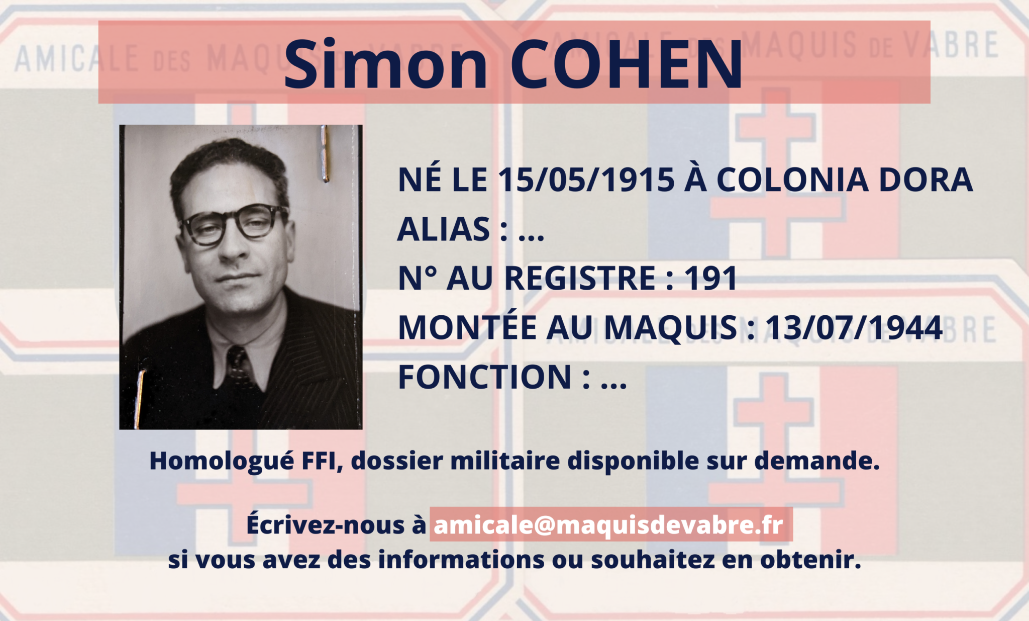 Simon Cohen (1915-2010) – Amicale des Maquis de Vabre